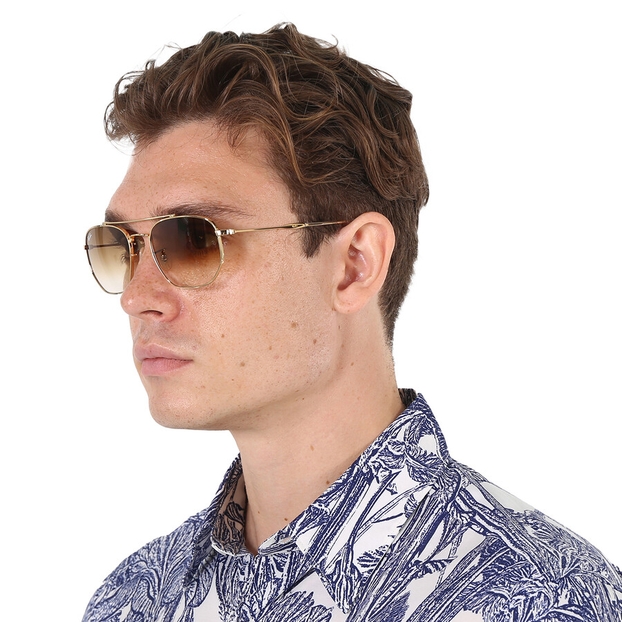 Ray-Ban Brown Gradient Irregular Unisex Sunglasses RB3707 001/51 54 ...