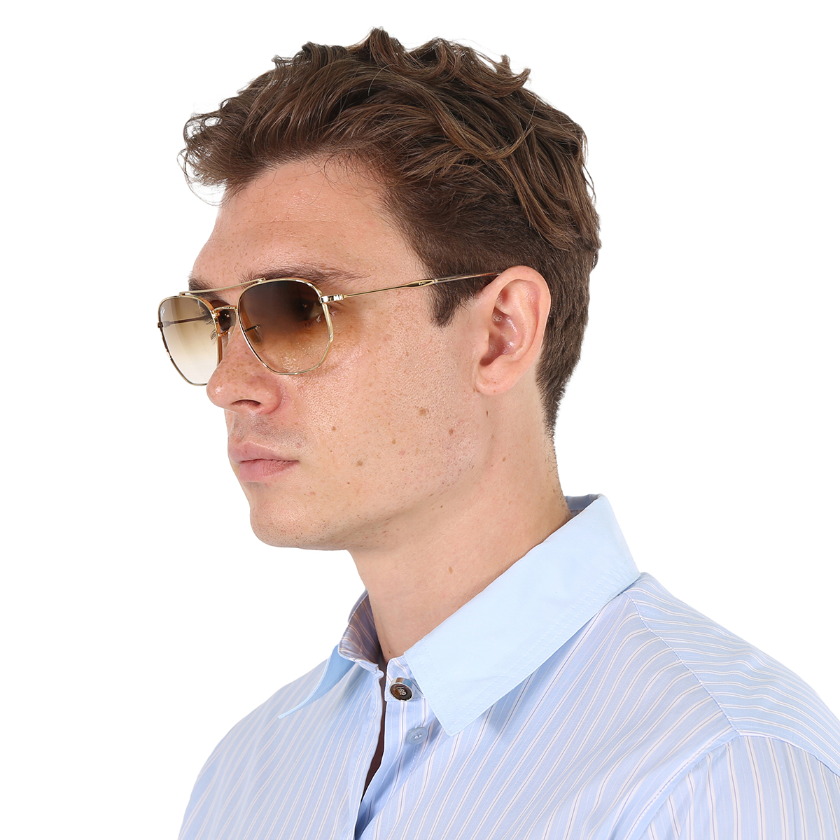 Ray-Ban Brown Gradient Irregular Unisex Sunglasses RB3707 001/51 57 ...