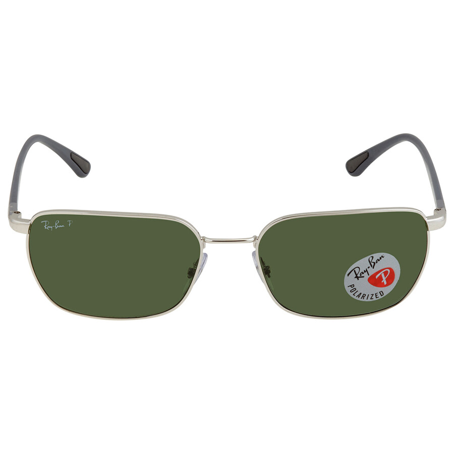 Ray-Ban Chromance Dark Green Rectangular Unisex Sunglasses RB3684CH 003 ...