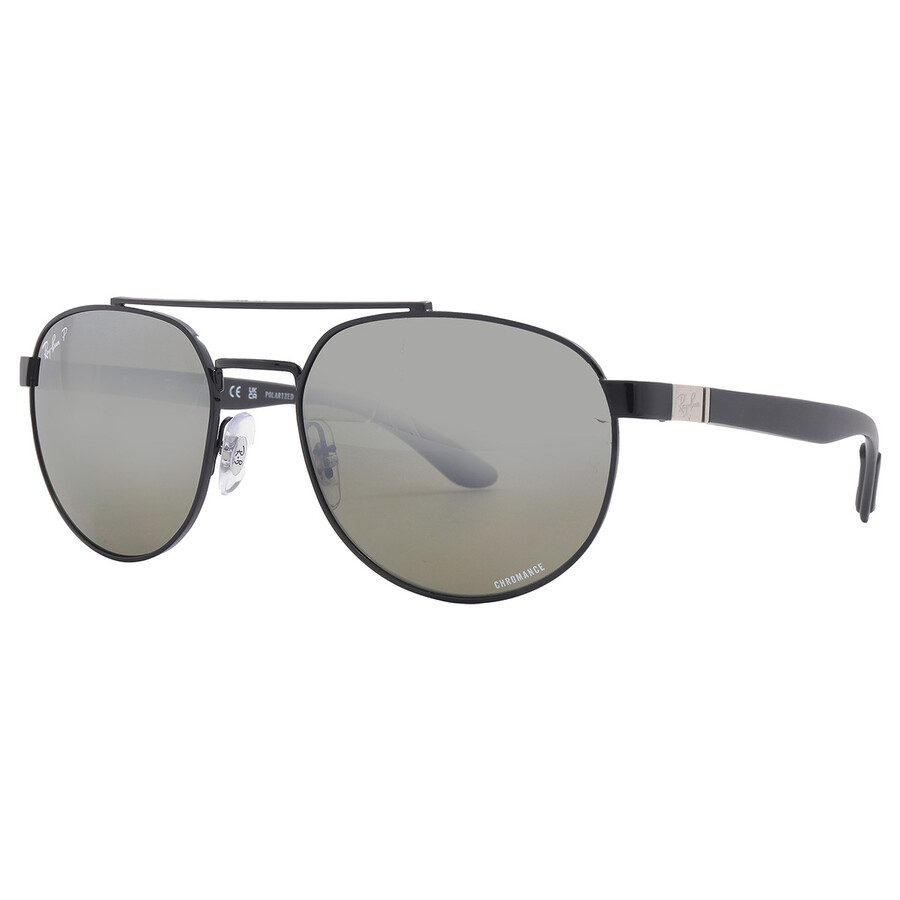 Ray-Ban Chromance Polarized Grey Pilot Unisex Sunglasses RB3736CH 002 ...