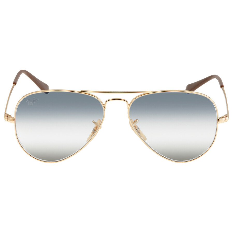 Ray-Ban Clear Gradient Blue Aviator Unisex Sunglasses RB3689 001/GF 55 ...