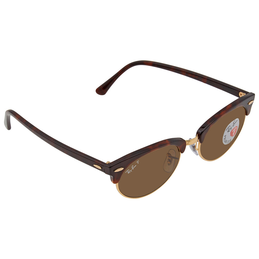 Ray-Ban Clubmaster Brown Oval Unisex Sunglasses RB3946 130457 52 ...
