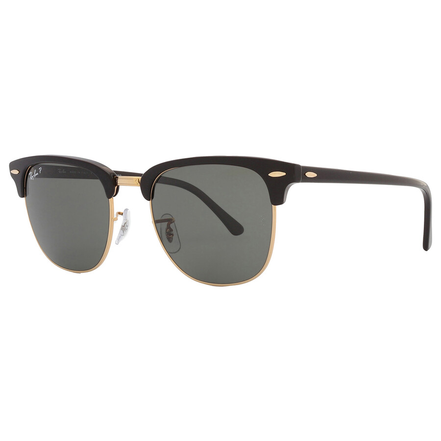 Ray-Ban Clubmaster Classic Polarized Green Square Unisex Sunglasses ...