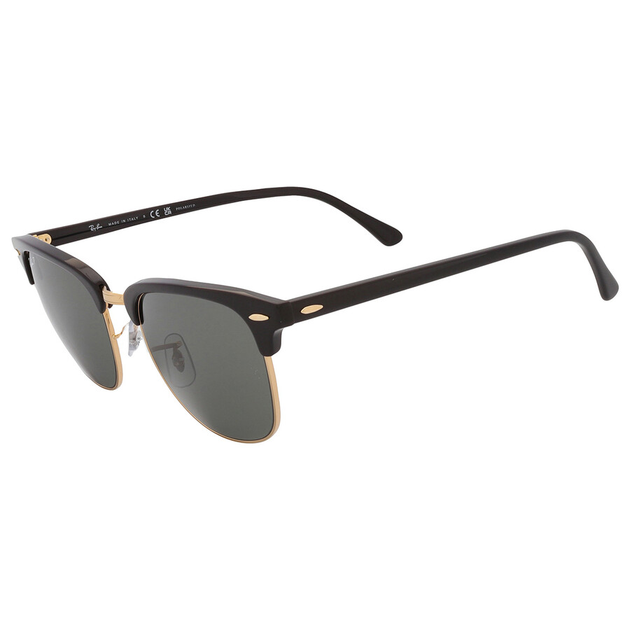 Ray-Ban Clubmaster Classic Polarized Green Square Unisex Sunglasses ...