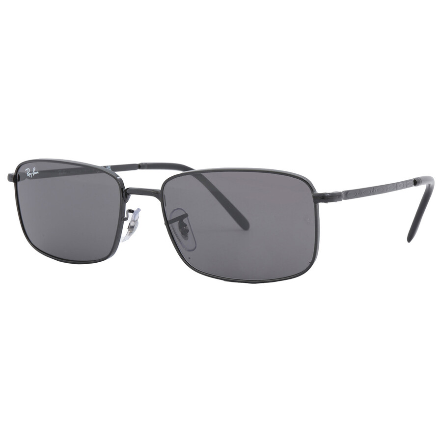 Ray-Ban Dark Grey Classic Rectangular Unisex Sunglasses RB3717 002/B1 ...