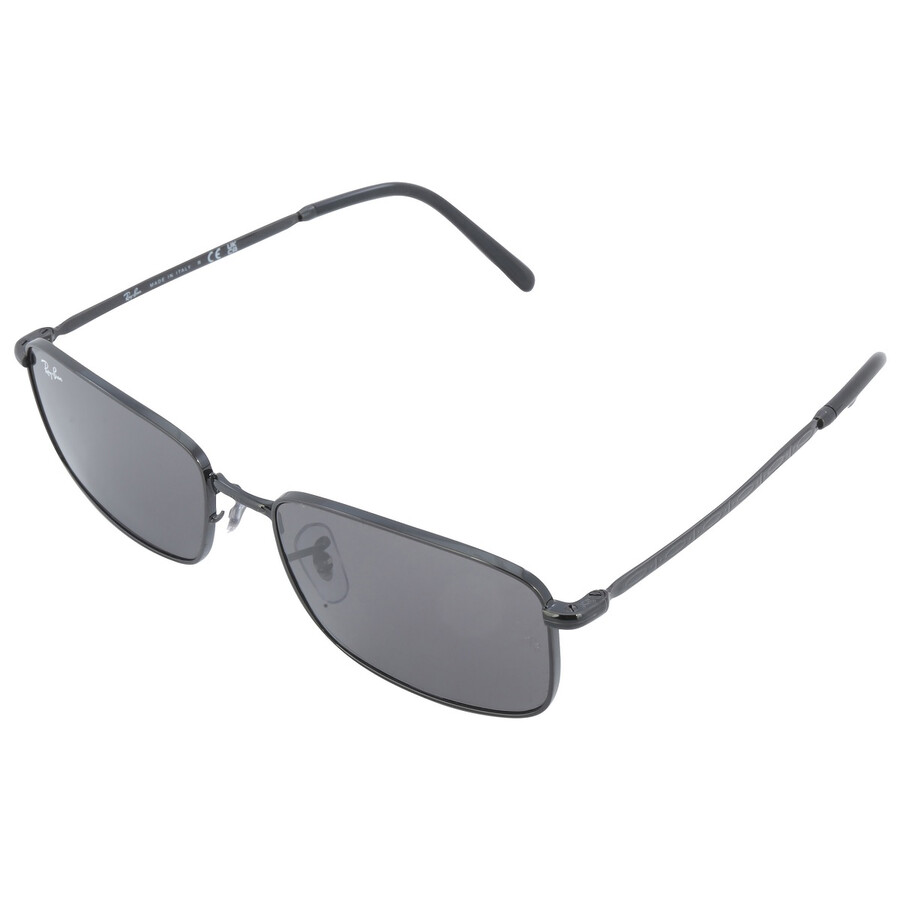 Ray-Ban Dark Grey Classic Rectangular Unisex Sunglasses RB3717 002/B1 ...