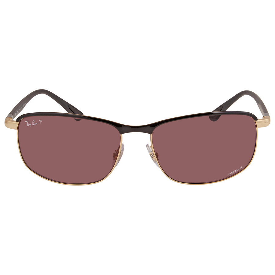 Ray-Ban Dark Violet Rectangular Unisex Sunglasses RB3671CH 187/AF 60 ...