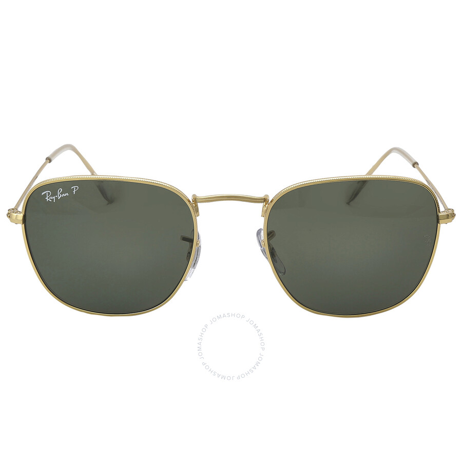 Ray-Ban Frank Polarized Green Square Unisex Sunglasses RB3857 919658 51 ...