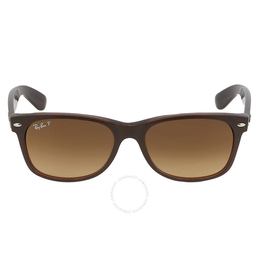 Ray-Ban New Wayfarer Classic Gradient Brown Polarized Rectangular ...
