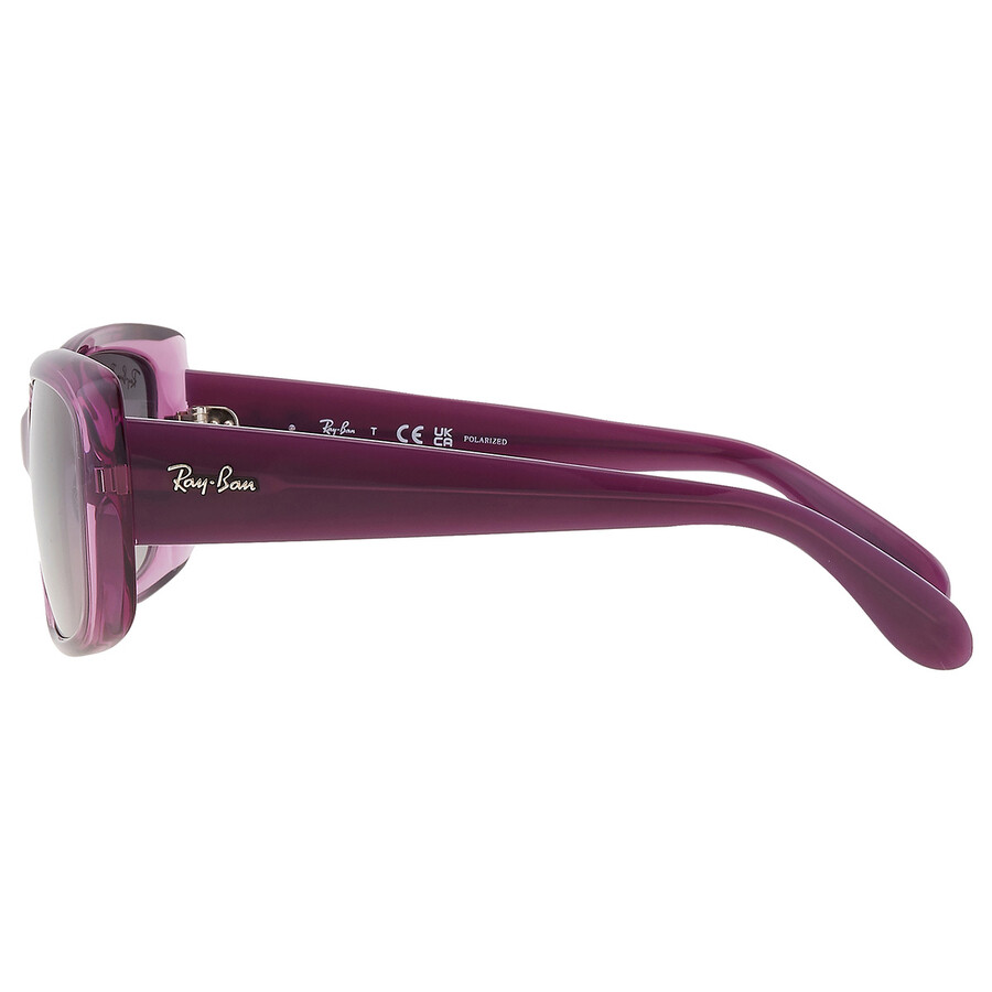 Ray-Ban Gray Gradient Polarized Square Ladies Sunglasses RB4389 6443M3 ...