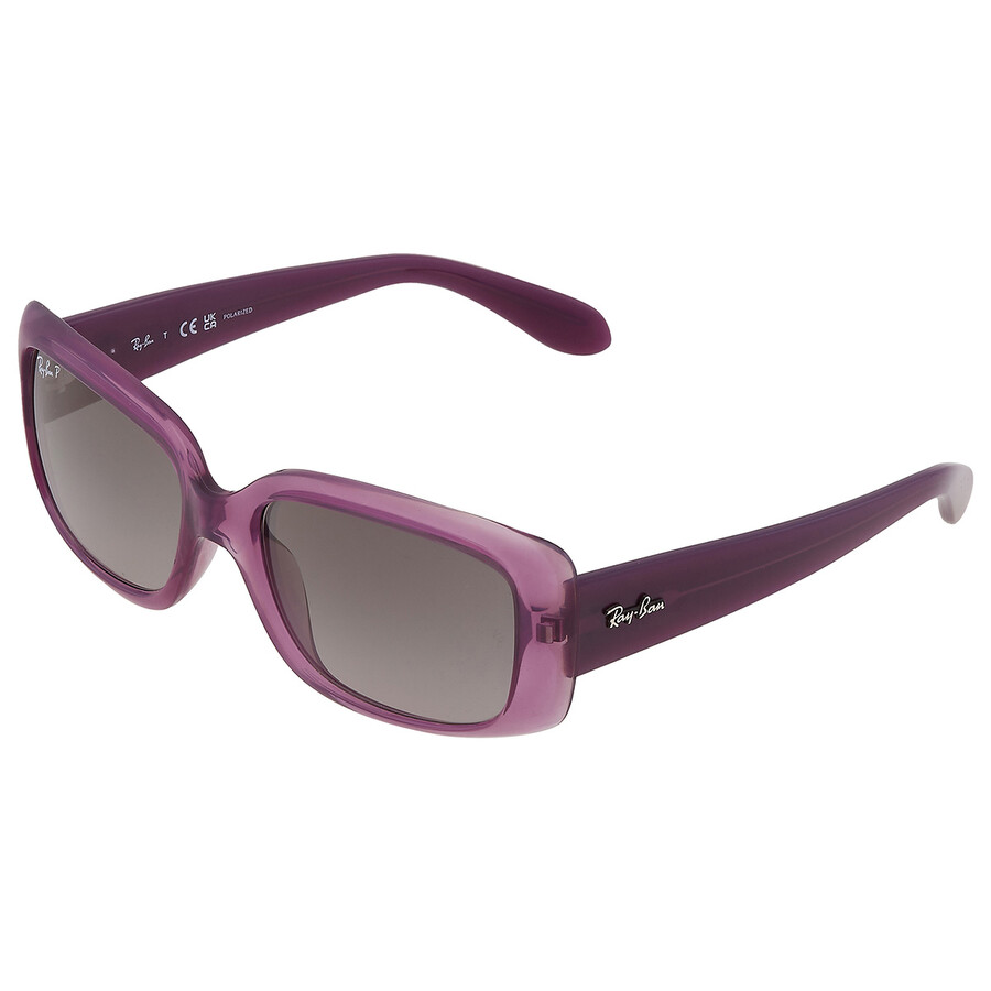 Ray-Ban Gray Gradient Polarized Square Ladies Sunglasses RB4389-6443M3 ...