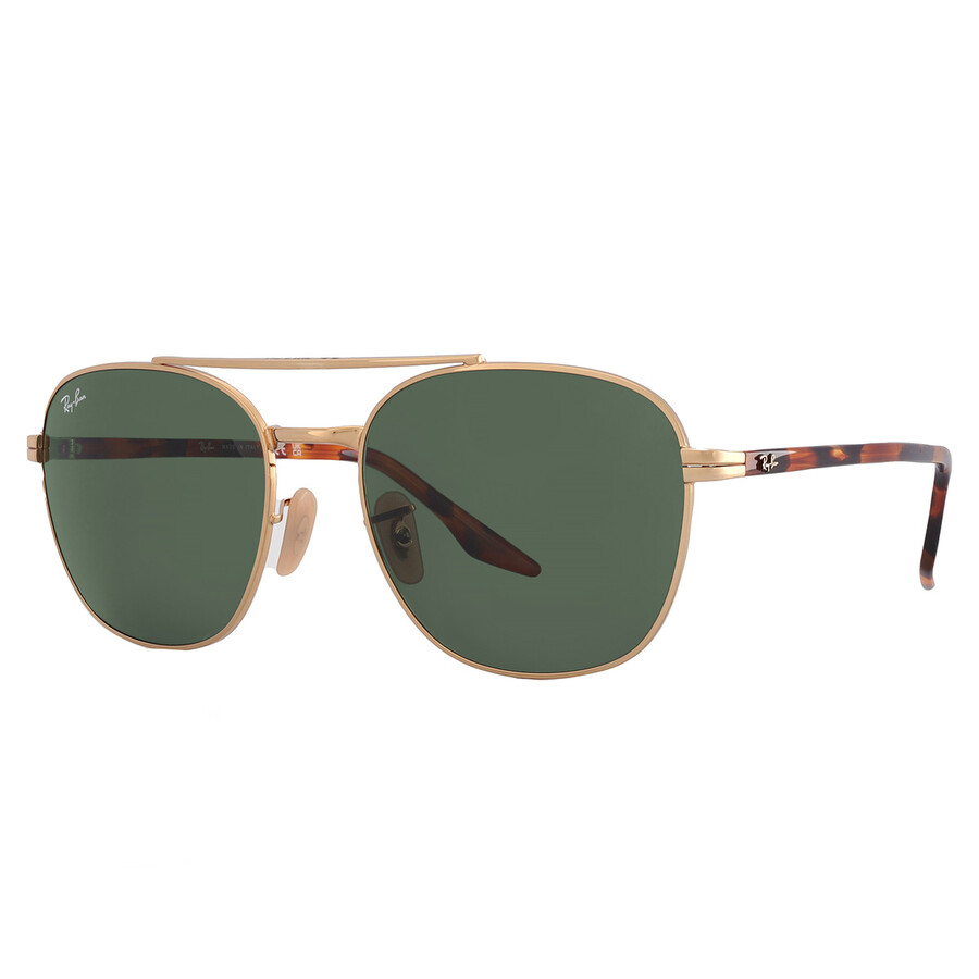 Ray-Ban Green Square Unisex Sunglasses RB3688 001/31 58 8056597950626 - Sunglasses, Square ...