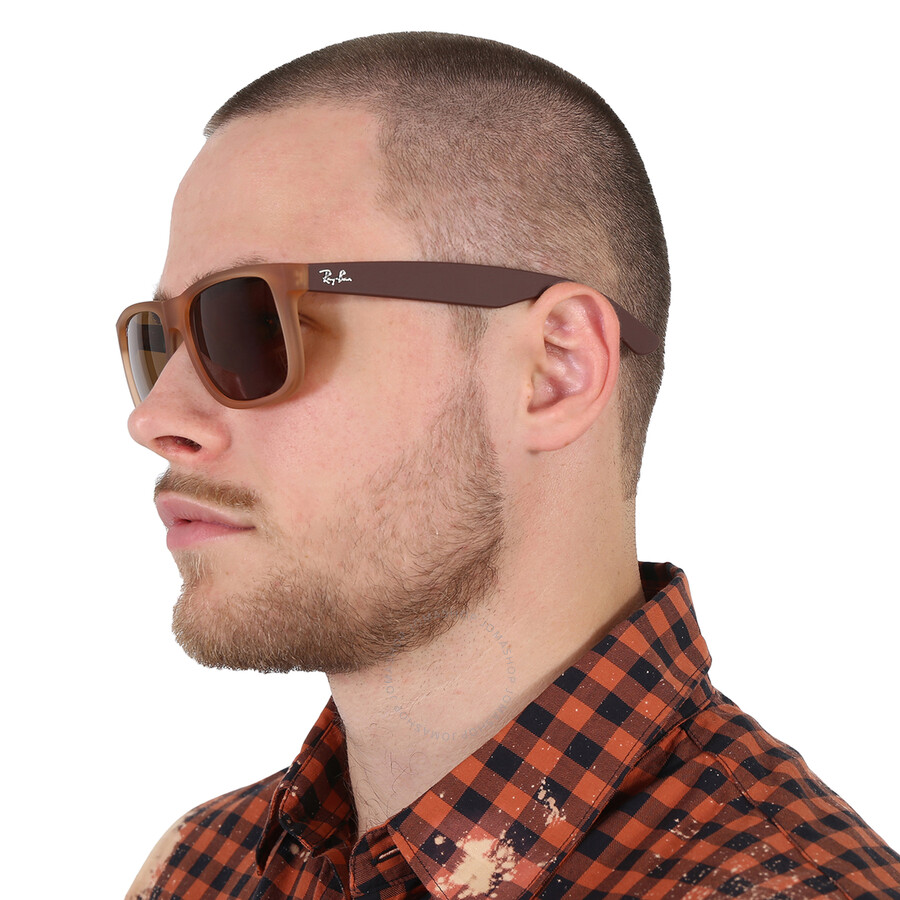 Ray-Ban Justin Color Mix Dark Brown Square Men's Sunglasses RB4165 ...