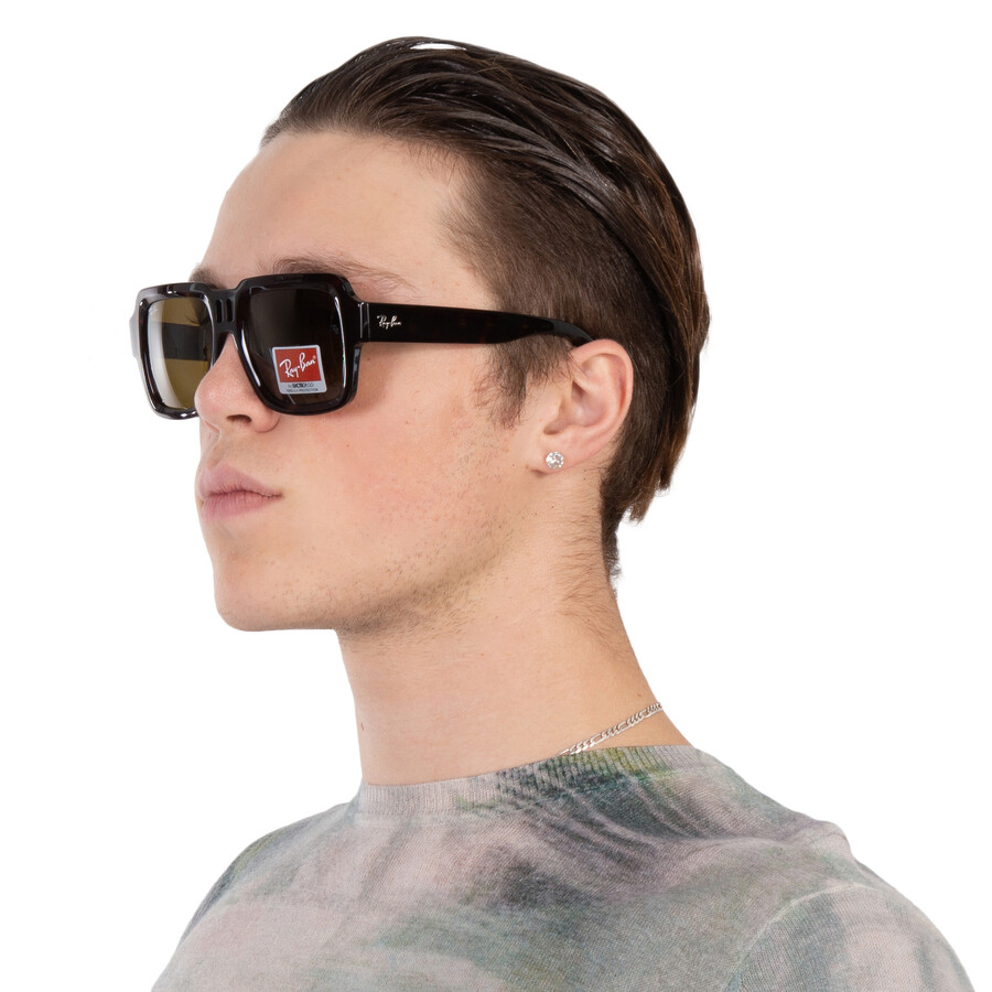 Ray-Ban Magellan Bio Based Brown Square Unisex Sunglasses RB440 8135973 ...