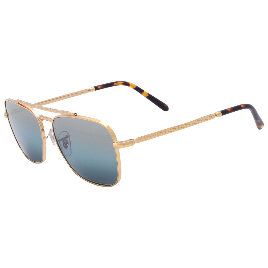 Ray-Ban New Caravan Polarized Clear Gradient Dark Blue Square Unisex ...