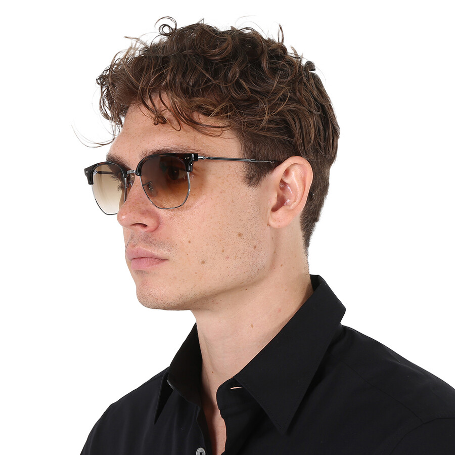 Ray-Ban New Clubmaster Brown Gradient Irregular Unisex Sunglasses ...