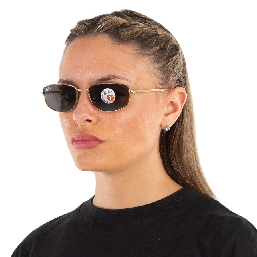 Ray-Ban Polarized Black Irregular Unisex Sunglasses RB3732 001/48 56 ...