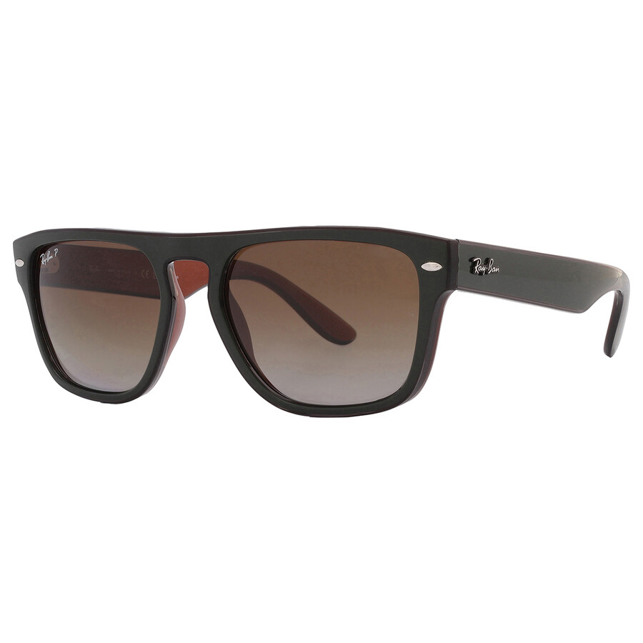 Ray-Ban Polarized Brown Gradient Square Unisex Sunglasses RB4407 6732T5 ...