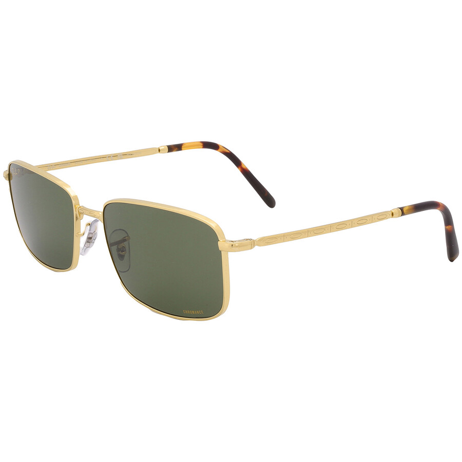 Ray-Ban Polarized Dark Green Chromance Rectangular Unisex Sunglasses ...
