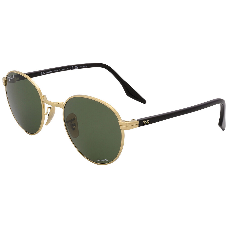 Ray-Ban Polarized Dark Green Round Unisex Sunglasses RB3691 001/P1 48 ...