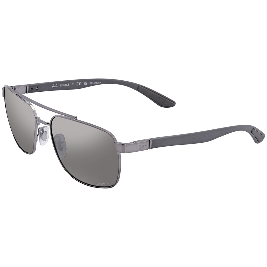 Ray-Ban Polarized Grey Chromance Rectangular Men's Sunglasses RB3701 ...