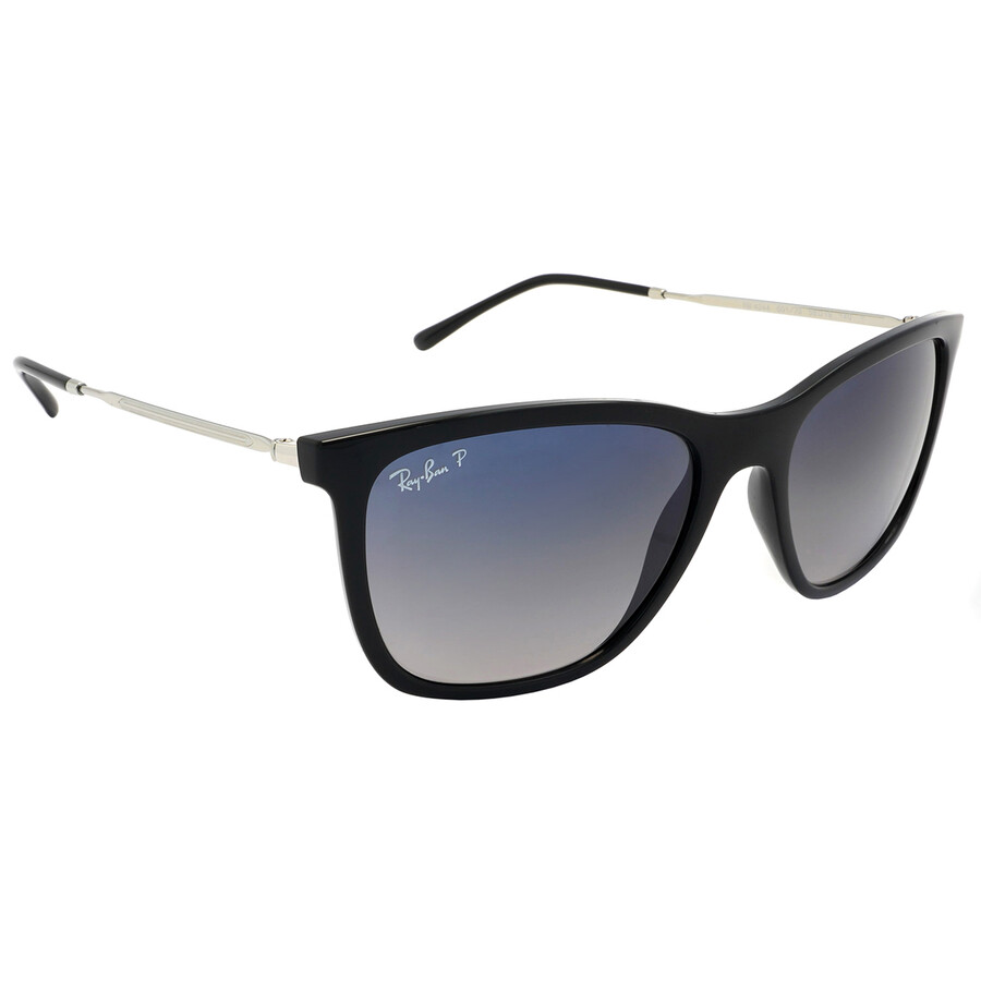Ray-Ban Polarized Grey Gradient Rectangular Unisex Sunglasses RB4344 ...
