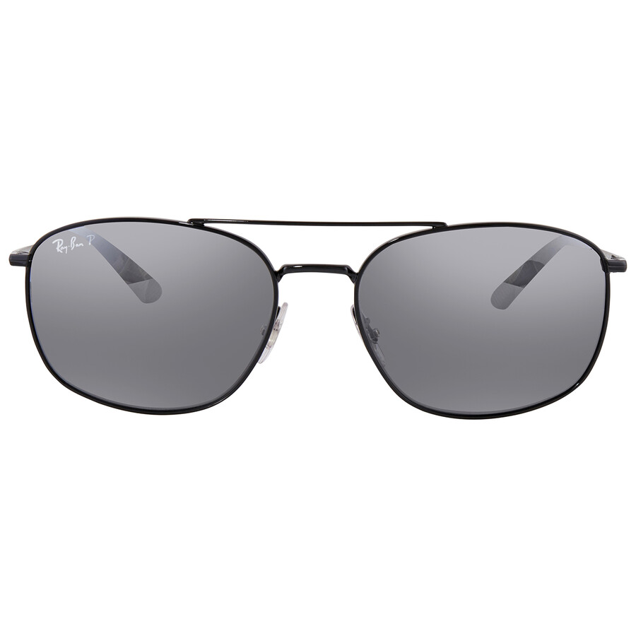 Ray-Ban Polarized Grey Mirror Aviator Men's Sunglasses RB3654 002/82 60 ...