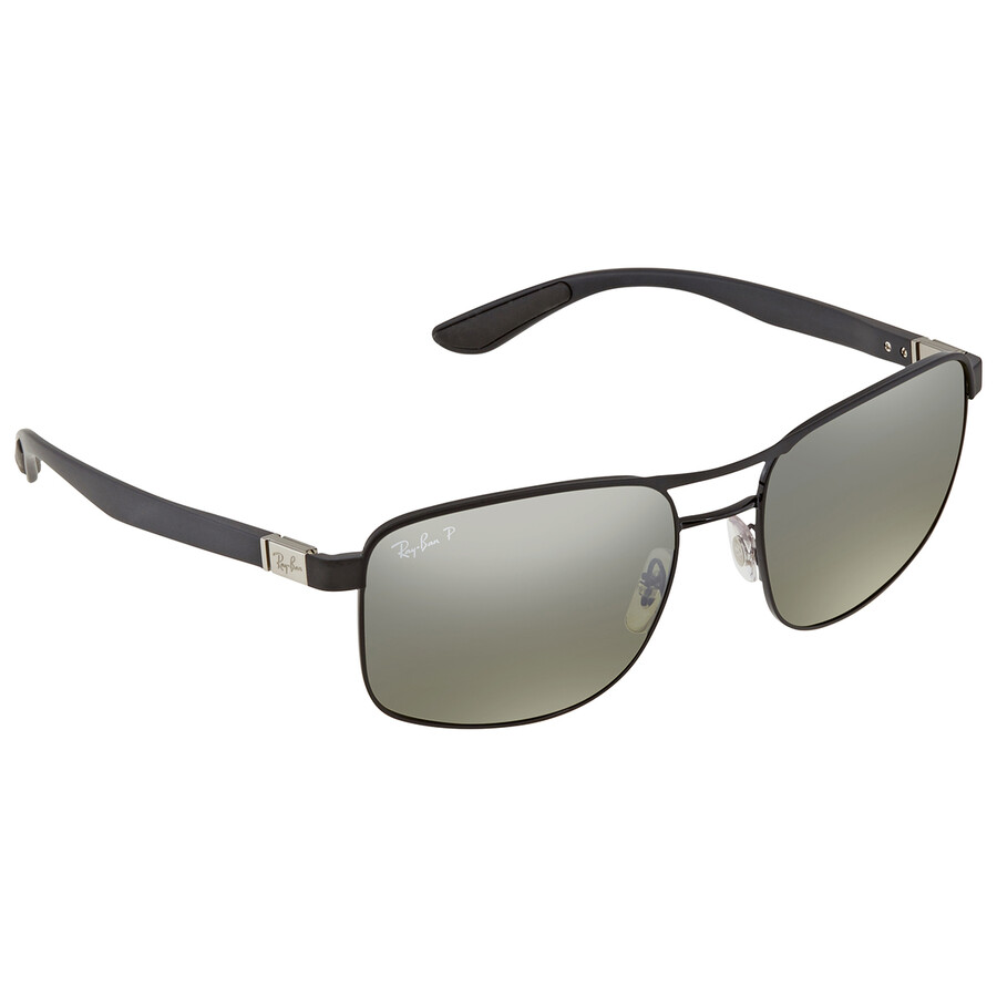 Ray-Ban Polarized Silver Mirror Chromance Square Sunglasses RB3660CH ...