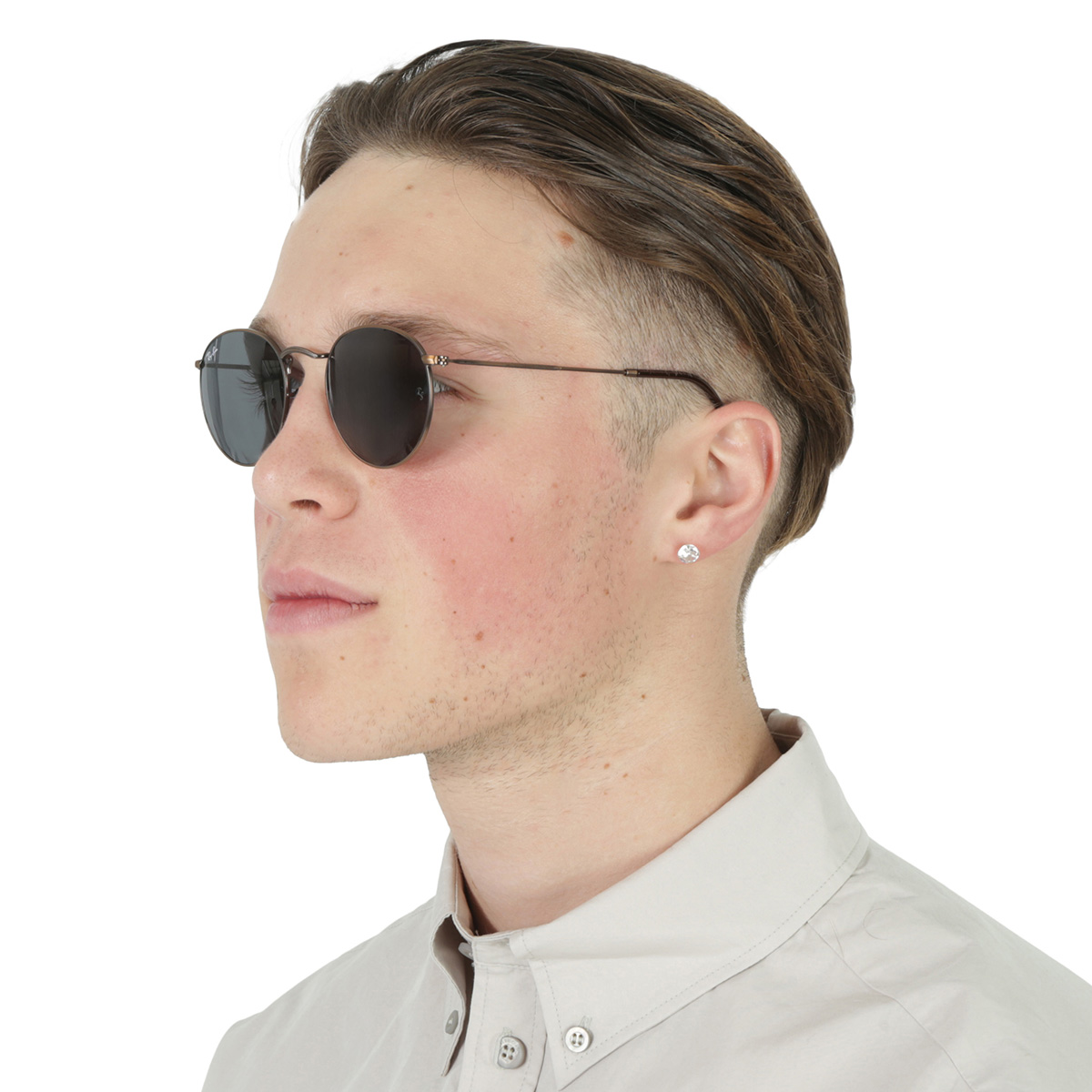 Ray-Ban Round Metal Antiqued Blue Men's Sunglasses RB3447 9230R5 50 ...