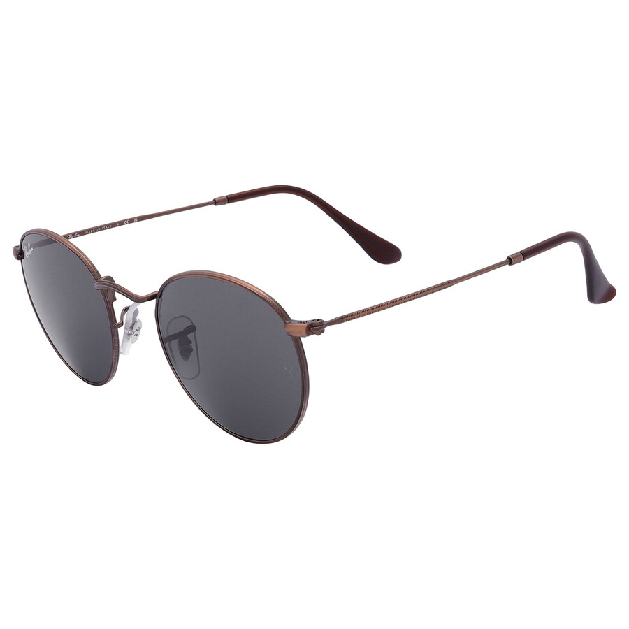 Ray-Ban Round Metal Antiqued Blue Round Men's Sunglasses RB3447 9230R5 ...