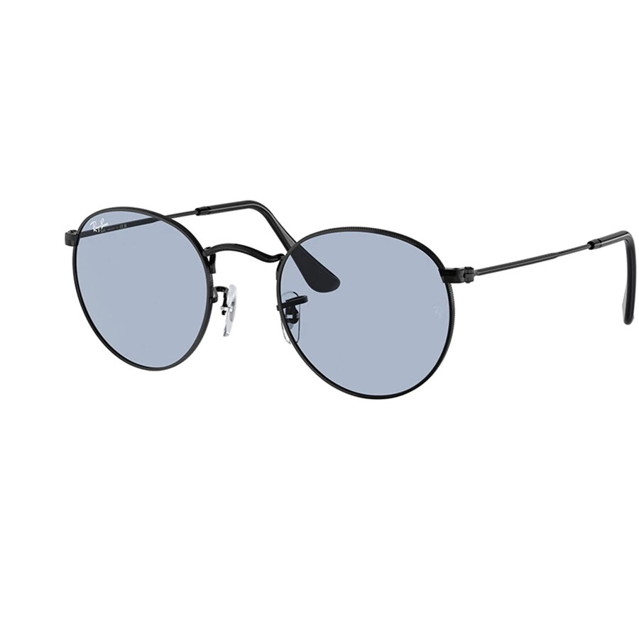 Ray-Ban Round Metal Blue Unisex Sunglasses RB3447 002/64 50 8056597860024 - Sunglasses, Round ...