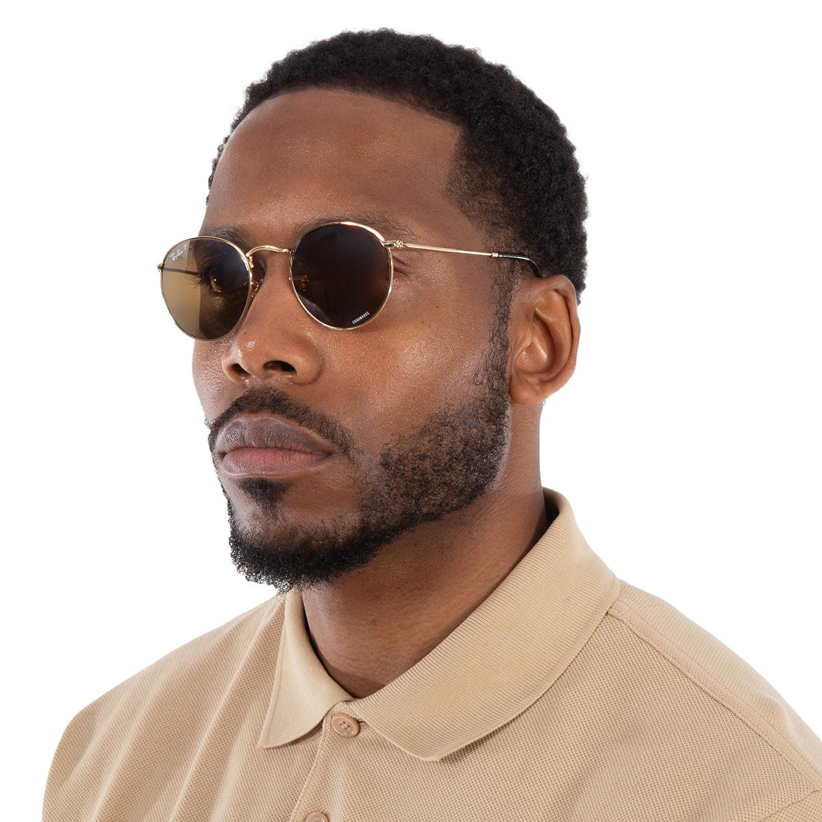 Ray-Ban Round Metal Chromance Silver/Brown Men's Sunglasses RB3447 001 ...