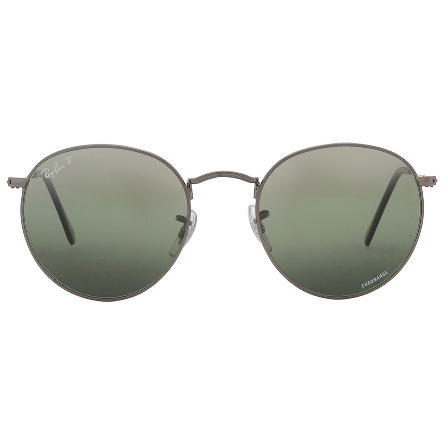 Ray-Ban Round Metal Chromance Silver/Green Men's Sunglasses RB3447 004 ...