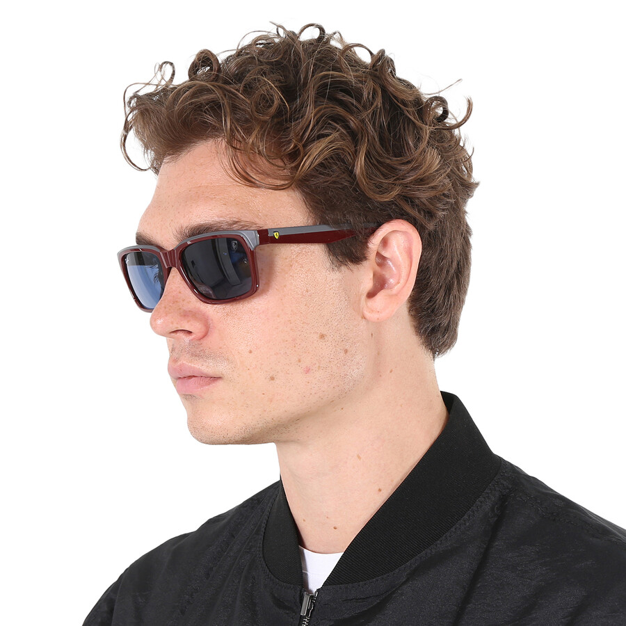 Ray-Ban Scuderia Ferrari Dark Blue Rectangular Unisex Sunglasses ...