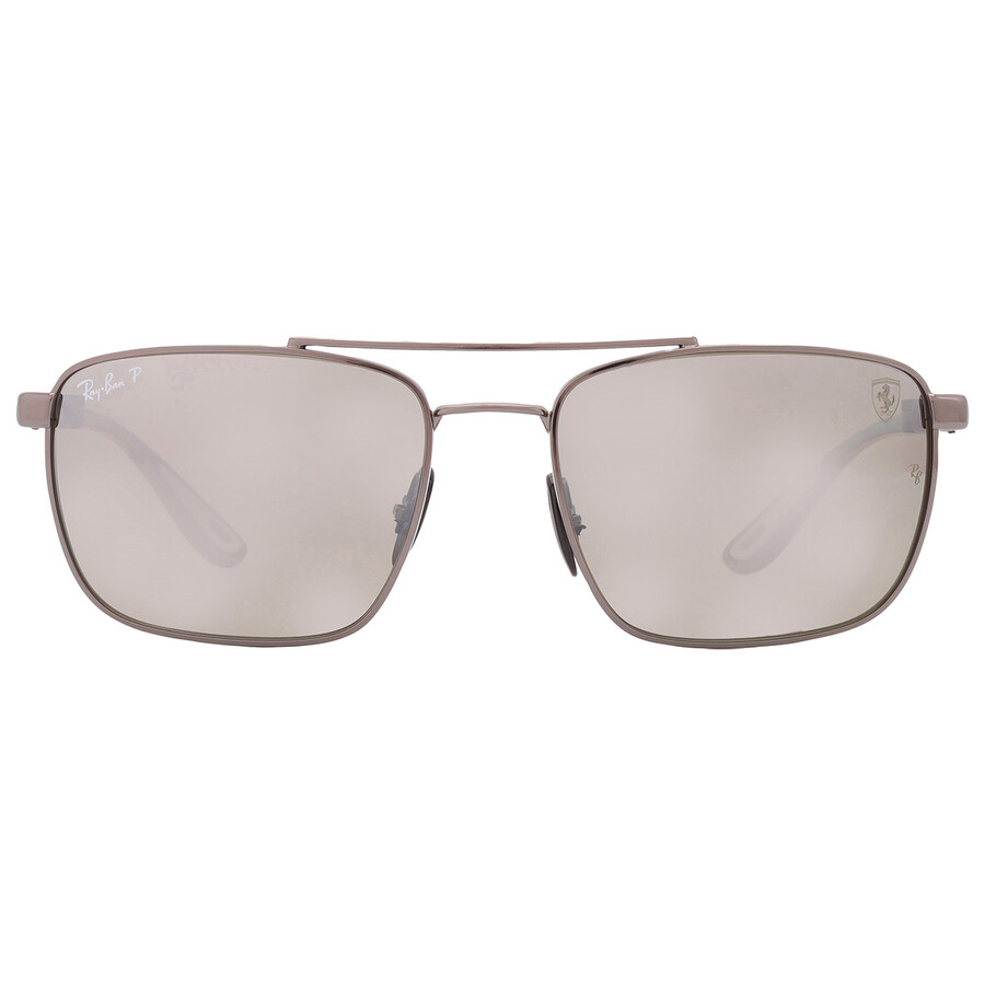 Ray-Ban Scuderia Ferrari Gray Polarized Square Men's Sunglasses RB3715M ...