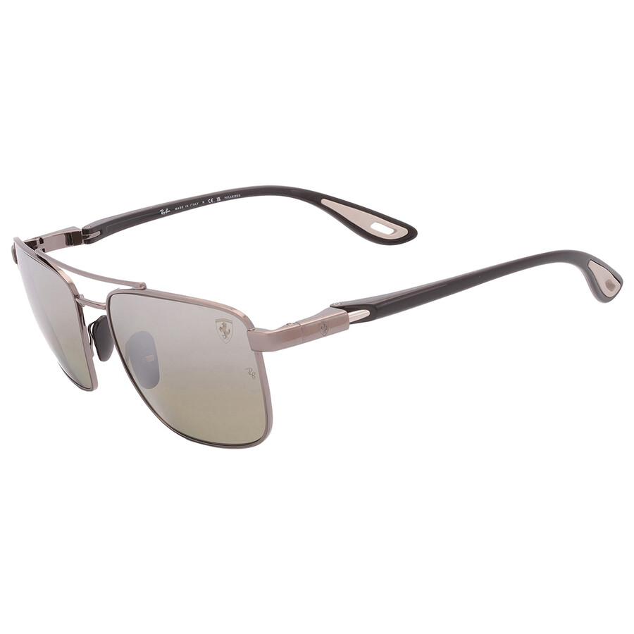 Ray-Ban Scuderia Ferrari Gray Polarized Square Men's Sunglasses RB3715M ...