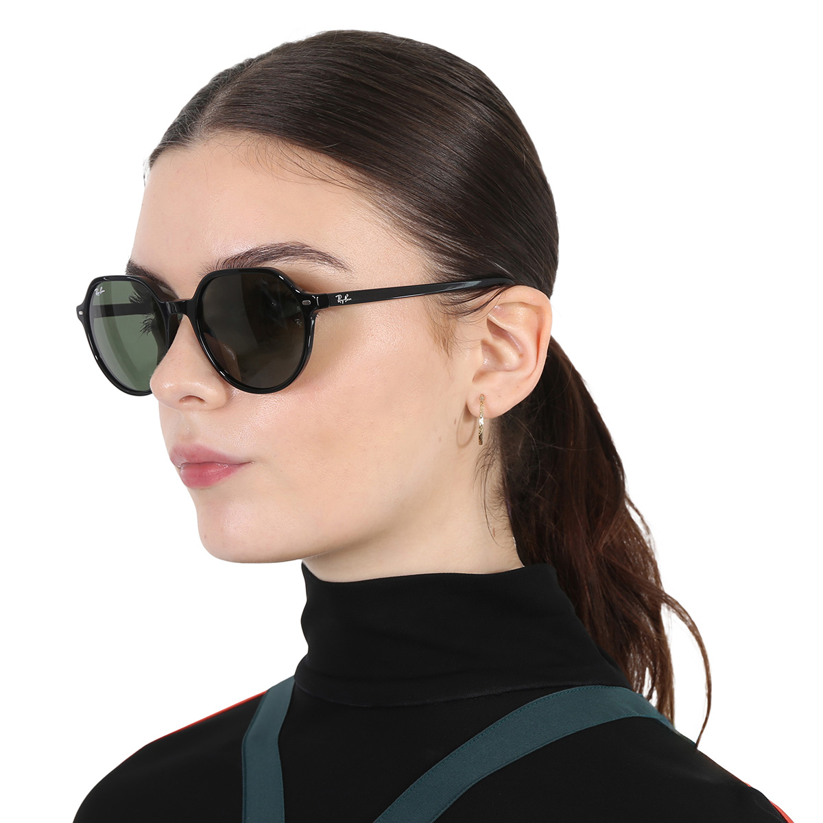 Ray-Ban Thalia Green Round Ladies Sunglasses RB2195 901/31 55 ...