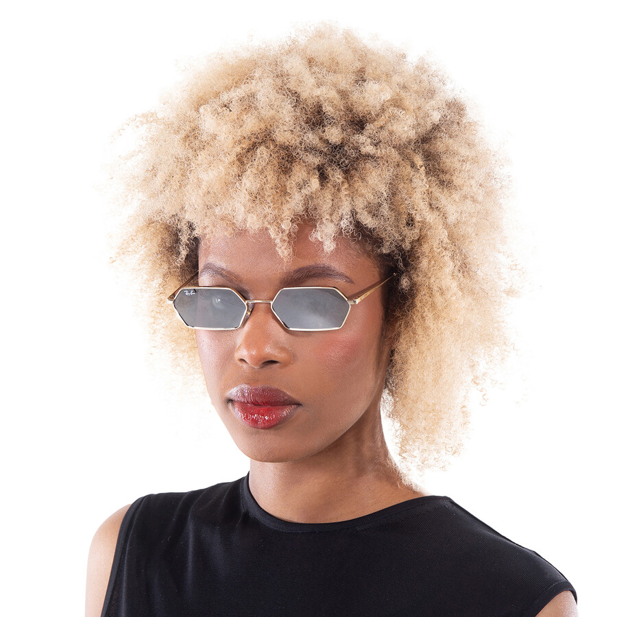 Ray-Ban Yevi Dark Grey Mirror Hexagonal Unisex Sunglasses RB3728 92136V ...