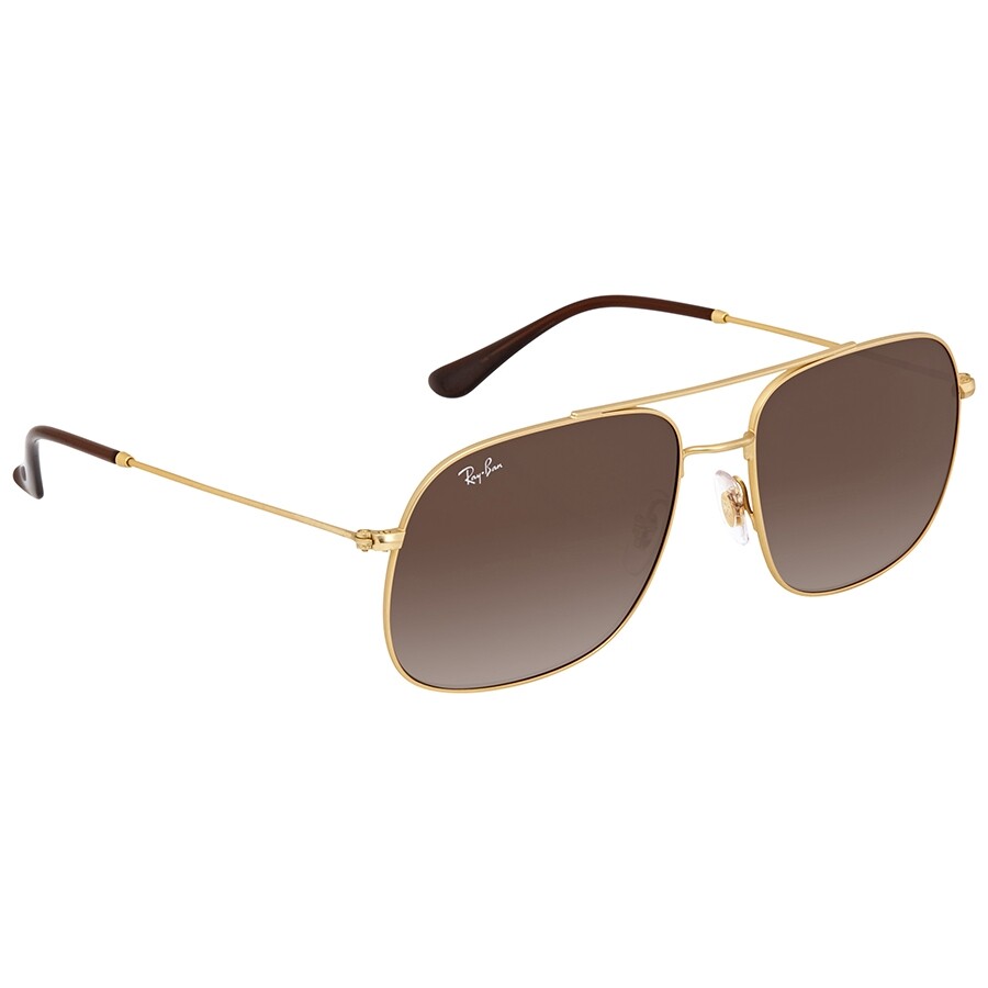 Ray-Ban Andrea Brown Gradient Square Unisex Sunglasses RB3595 901313 59 ...