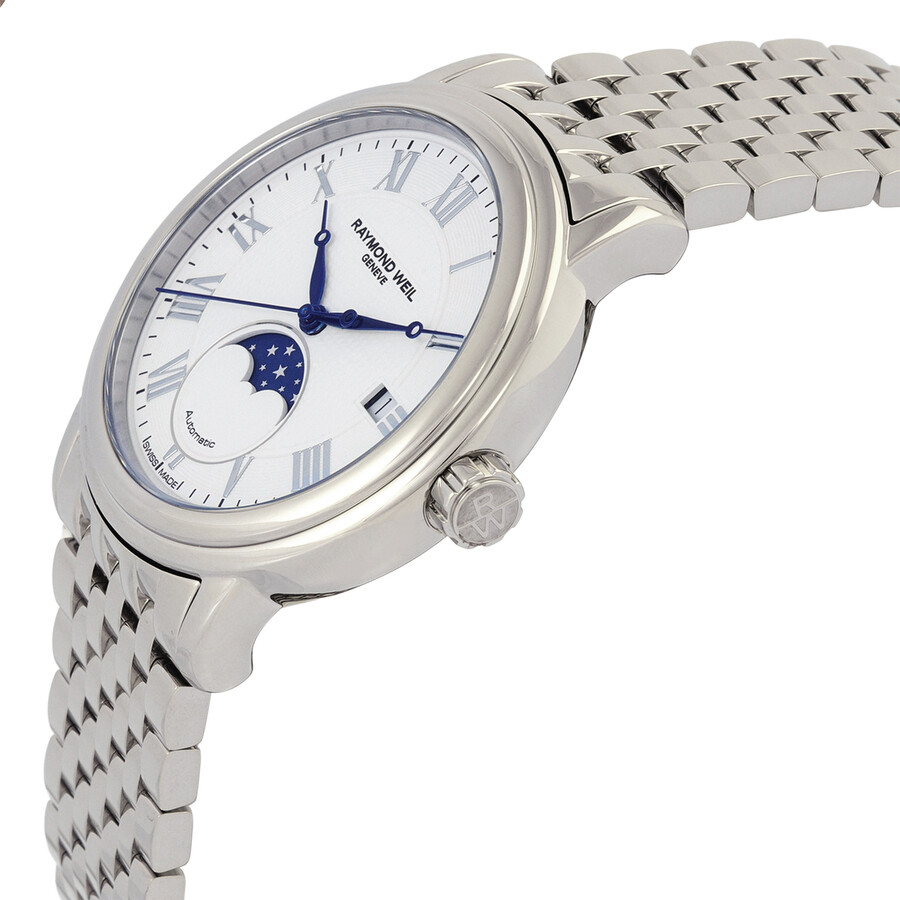 Raymond Weil Maestro Automatic Moon Phase White Dial Men's Watch 2879 ...