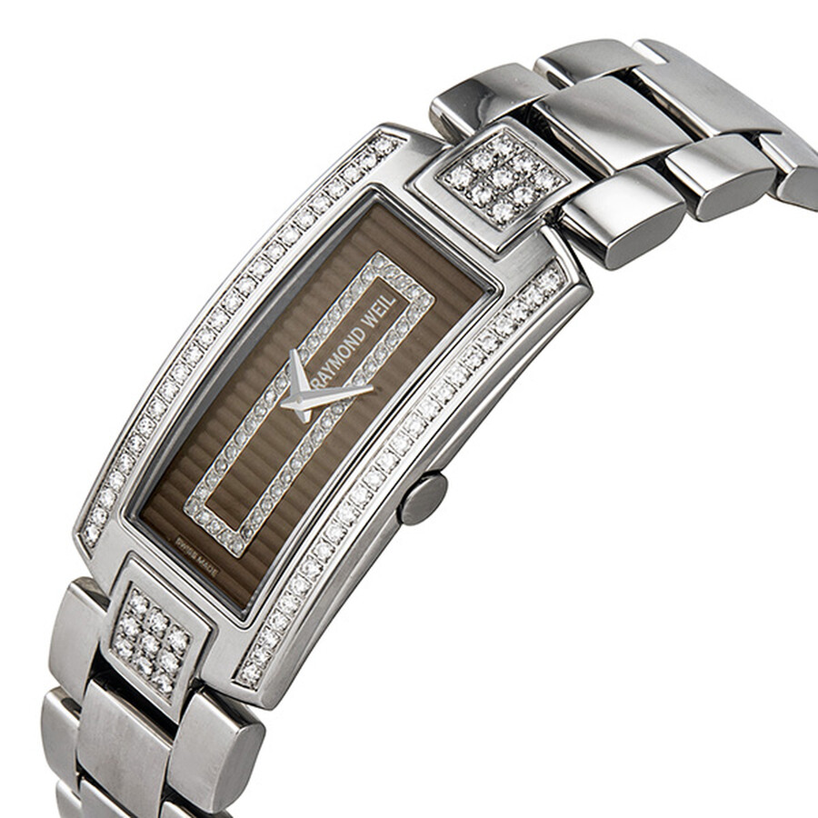 Raymond Weil Shine Diamond Stainless Steel with Black Strap Ladies ...