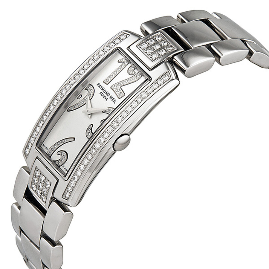 Raymond Weil Shine Diamond Stainless Steel with Black Strap Ladies ...