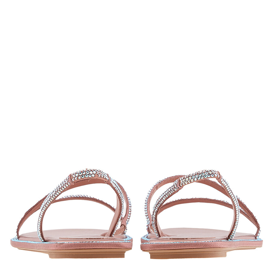 Rene Caovilla Phard Irina Crystal Flat Sandals, Brand Size 39 ( US Size ...