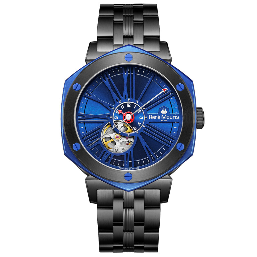 Rene Mouris Mythique Le Monde Automatic Blue Dial Men's Watch 70110RM7 ...