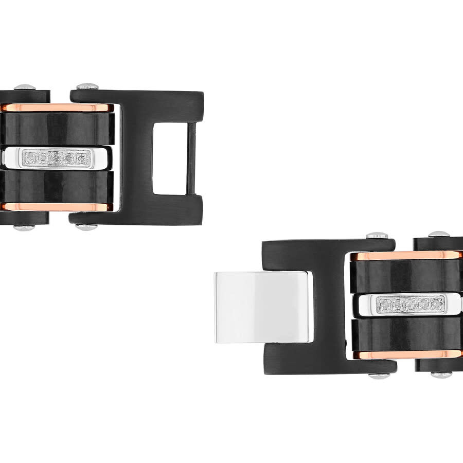 Robert Alton 1/3CTW Diamond Stainless Steel Two-Tone Men's Link ...