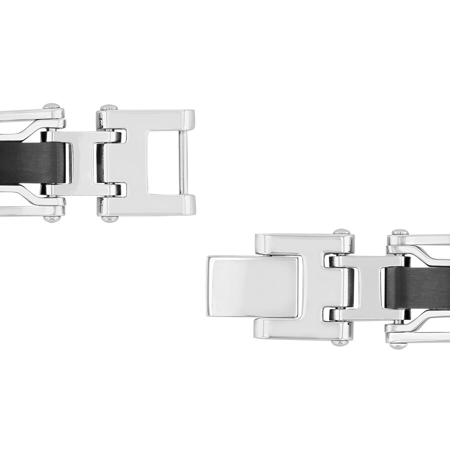 Robert Alton 1/6CTW Blue Diamond Stainless Steel with Black Finish Men ...