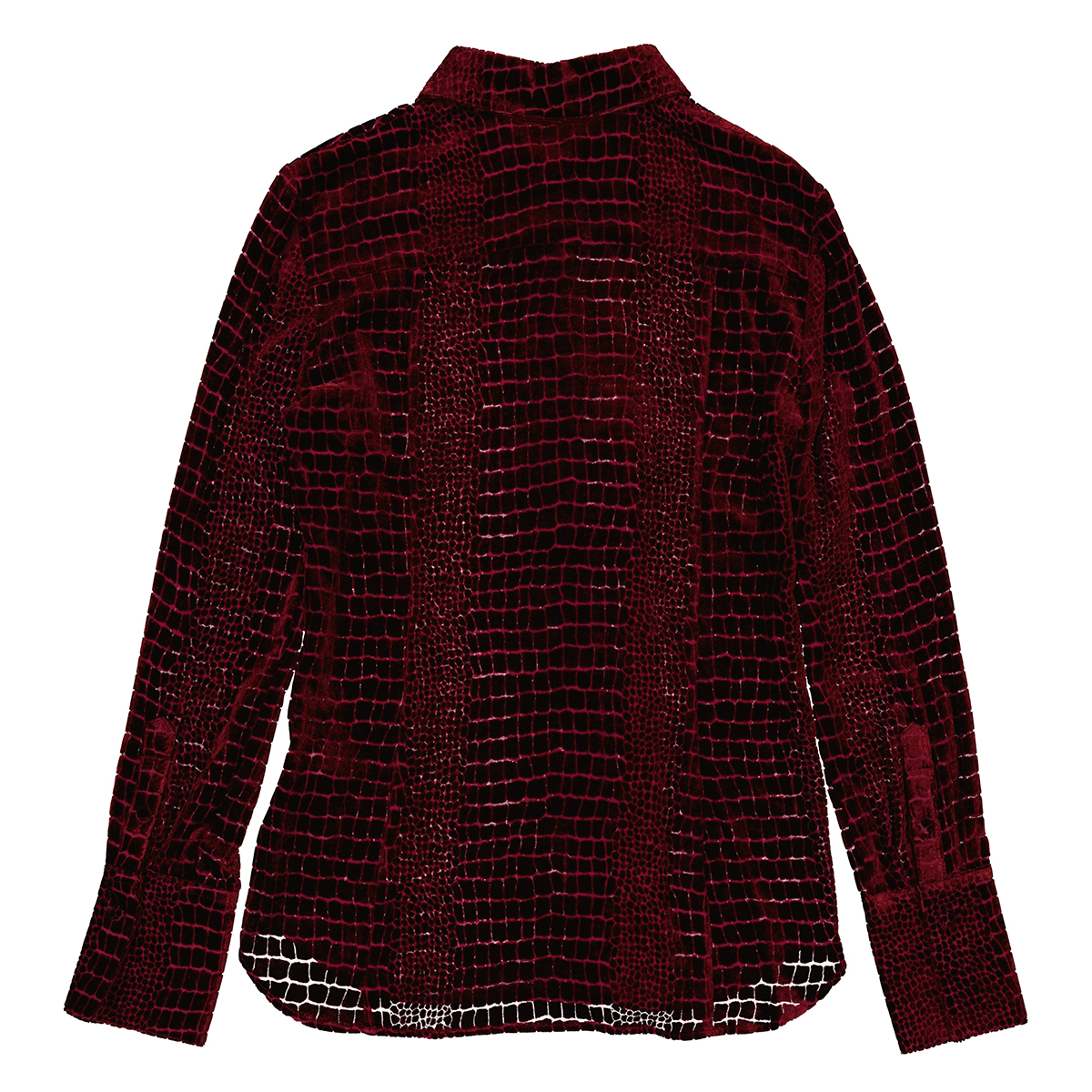 Roberto Cavalli Crocodile Devore Velvet Shirt, Brand Size 40 (US Size 6 ...