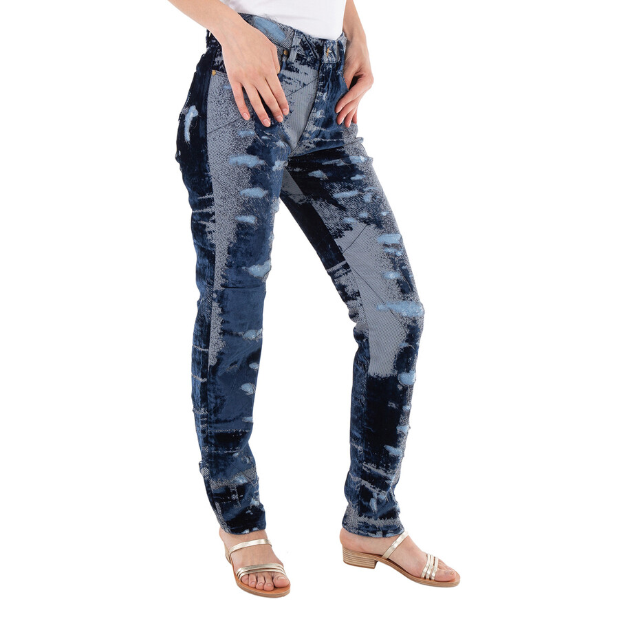 Roberto Cavalli Ladies Distressed Jeans, Brand Size 38 (US Size 4 ...