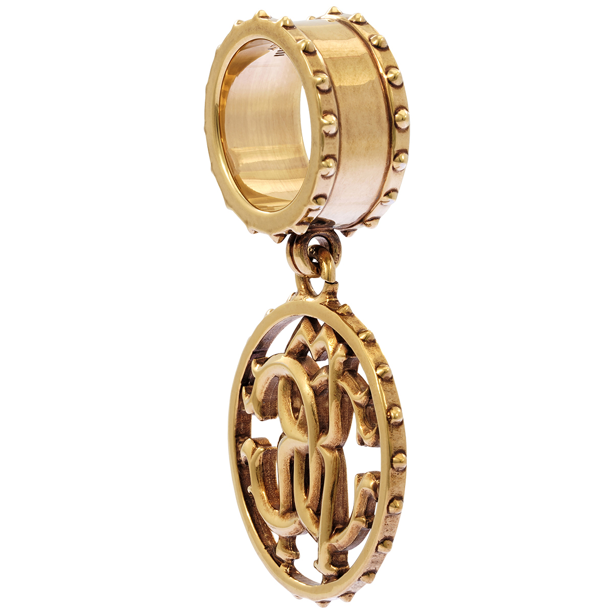 Roberto Cavalli Ladies Podium Antique Gold-tone RC Ring, Size 12 IWG135 ...