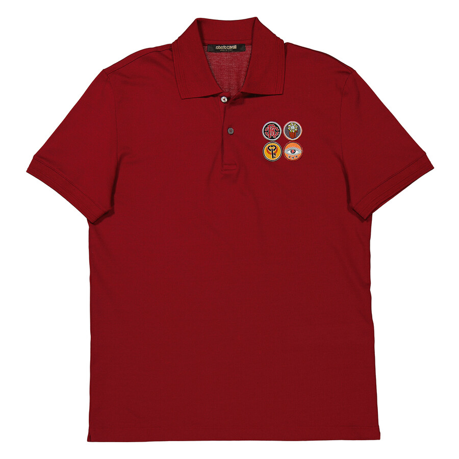 Roberto Cavalli Men's Carmine Lucky Symbol Embroidered Polo Shirt, Size ...